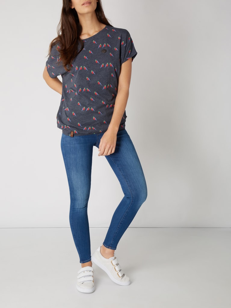 Naketano Shirt met all-over motief in donkerblauw gemêleerd online ...