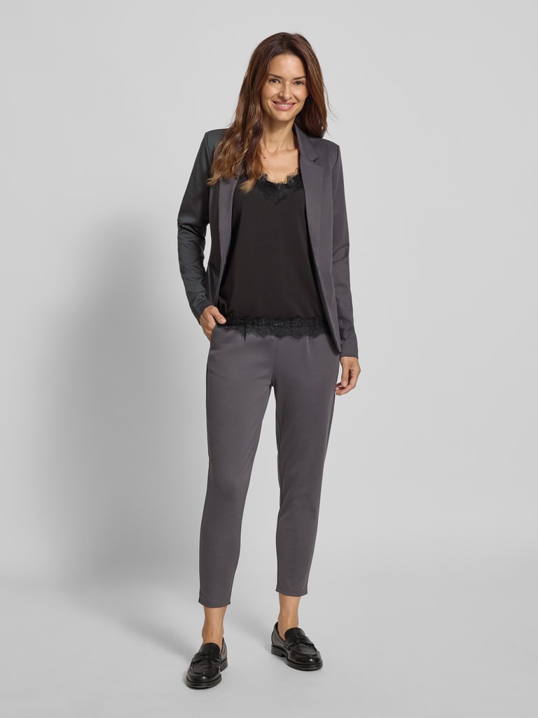 ICHI Joggingbroek met verkorte pasvorm en elastische band in antraciet online kopen | P&C