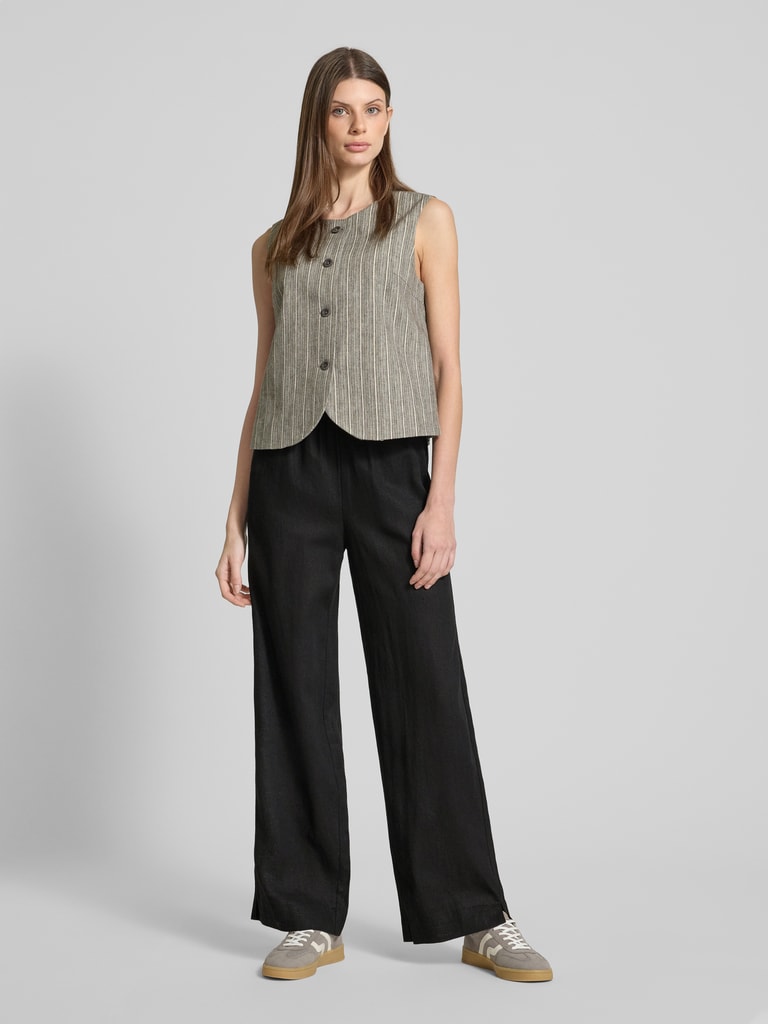 YAS Leinenhose mit elastischem Bund Modell 'FLAXY' (black) online kaufen