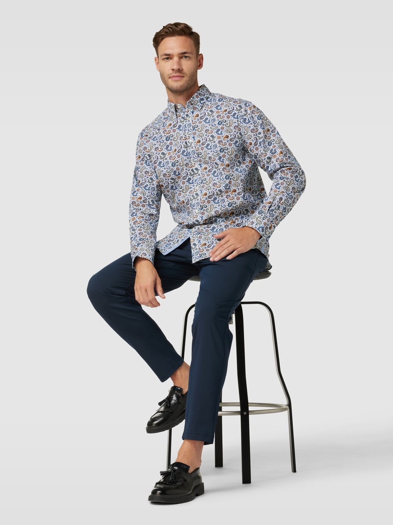Christian Berg Men Freizeithemd mit Allover-Print (oliv) online kaufen