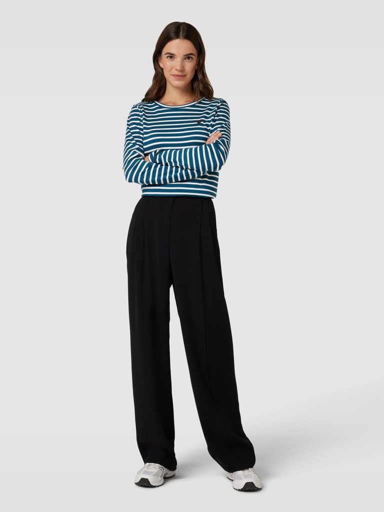 Kaffe Longsleeve mit Streifenmuster Modell 'Liddy' (petrol) online kaufen