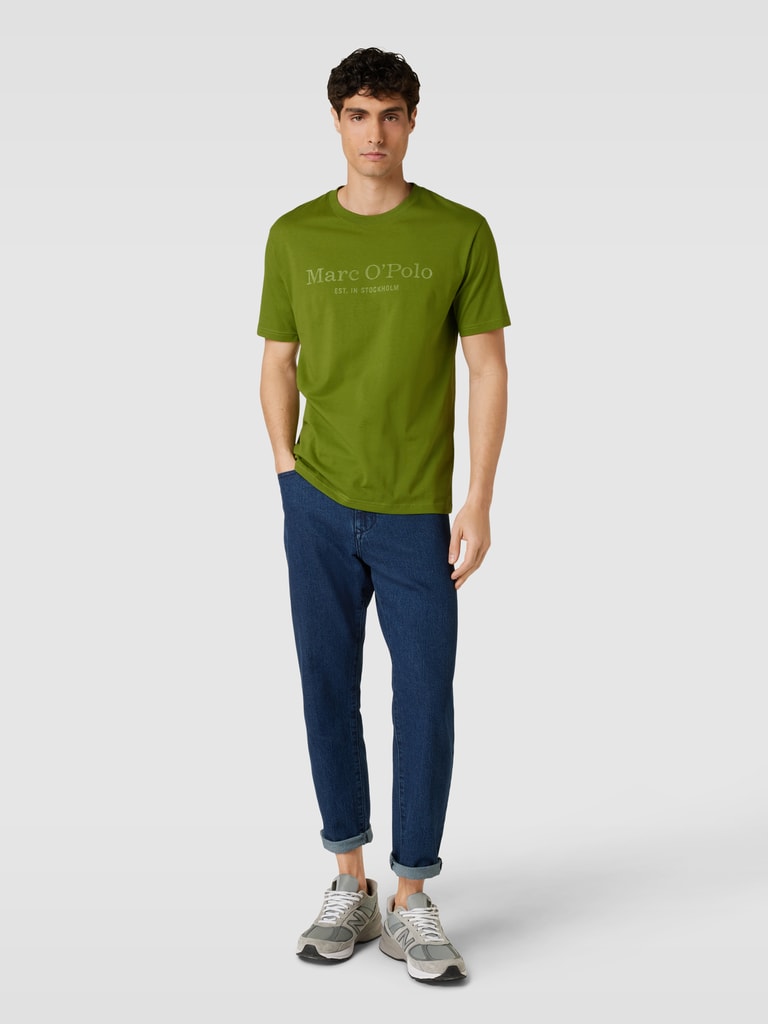 Marc O'Polo T-shirt met labelprint in groen online kopen | P&C