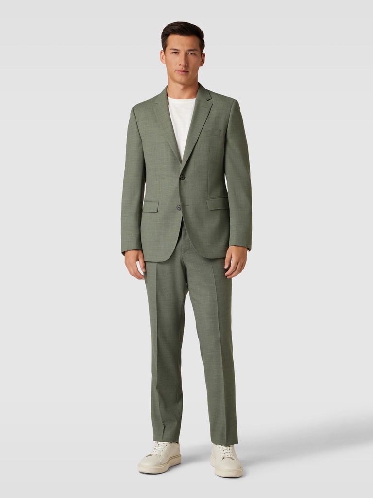 BOSS 2-knoops colbert met scheerwol, model 'Jasper' in groen online ...