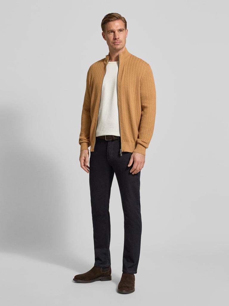 Christian Berg Men Strickjacke mit Reißverschluss (cognac) online kaufen