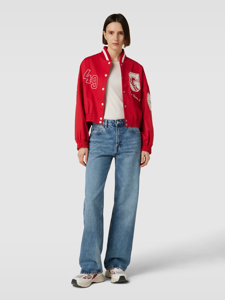 Gant Cropped College-Jacke mit Label-Patch (rot) online kaufen