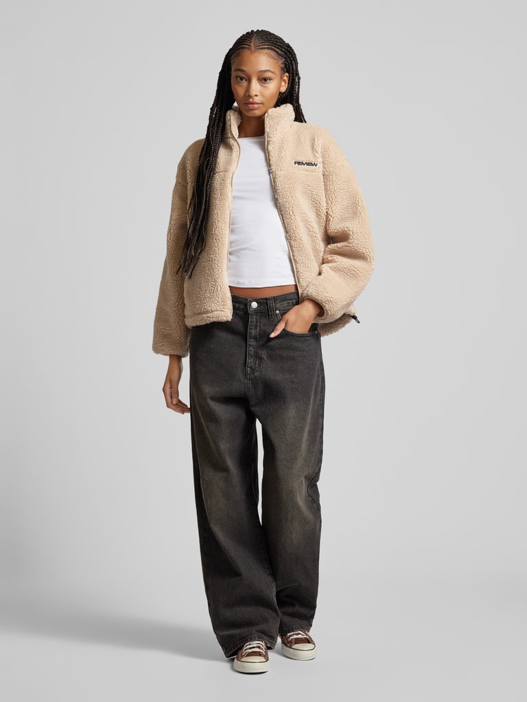 Review Sherpa Jacket mit Label-Patch (ecru) online kaufen
