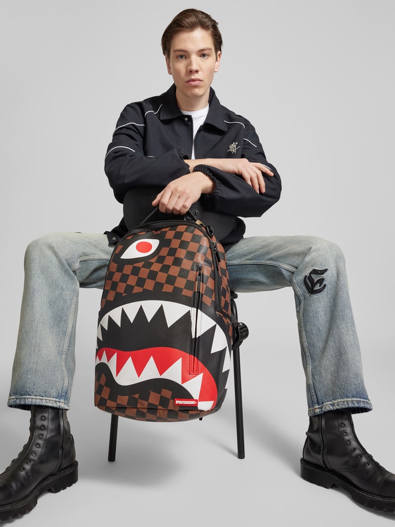 Sprayground Rugzak met all-over print, model 'HANGOVER' in middenbruin ...