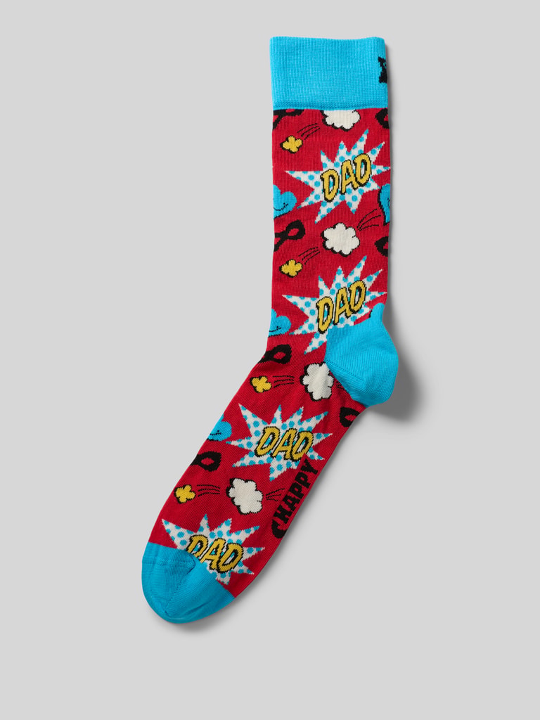 Happy Socks Socken mit geripptem Abschluss (rot) online kaufen