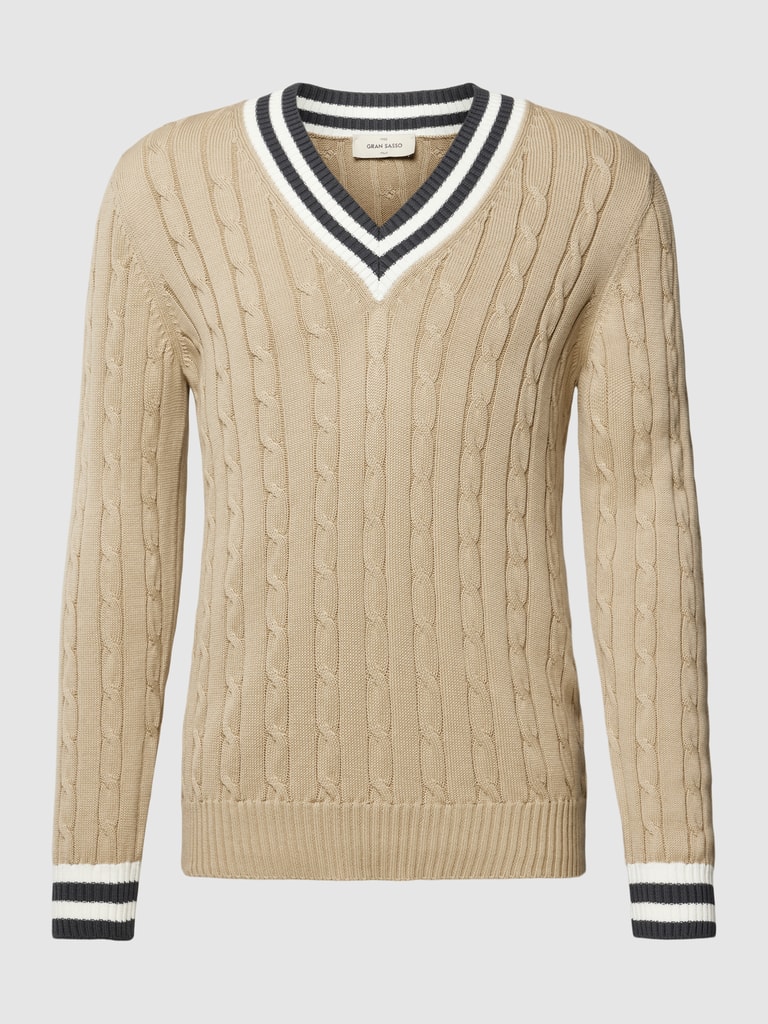 GRAN SASSO Strickpullover mit Zopfmuster (sand) online kaufen