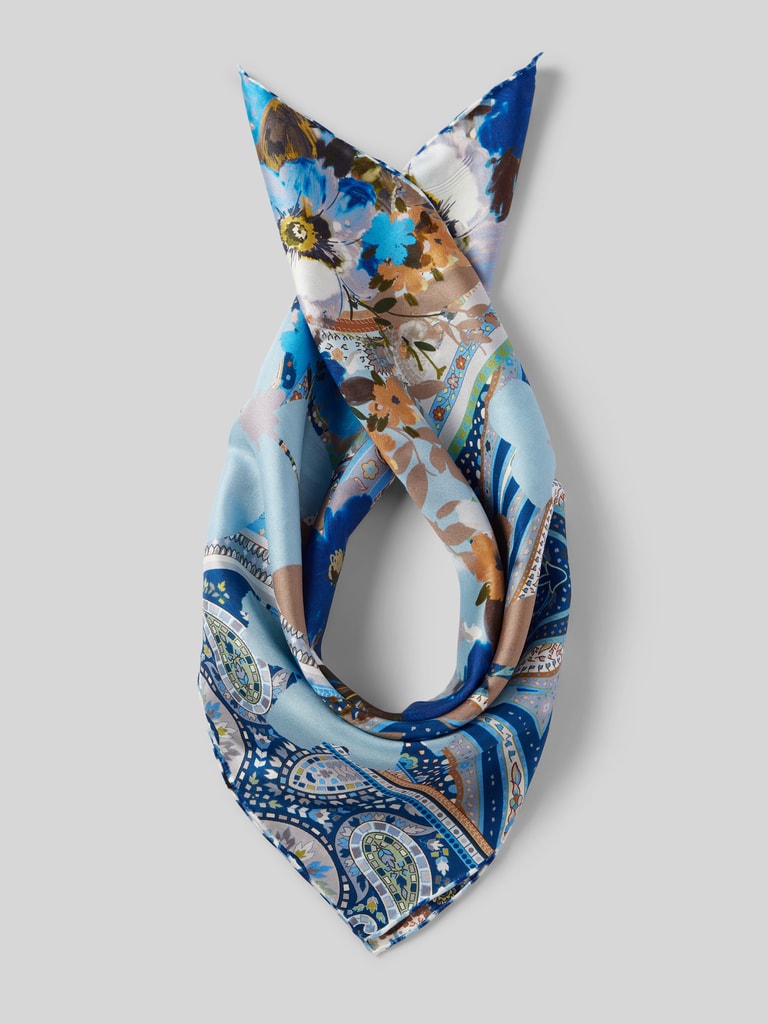 Codello Zijden sjaal in all-over look in blauw online kopen | P&C