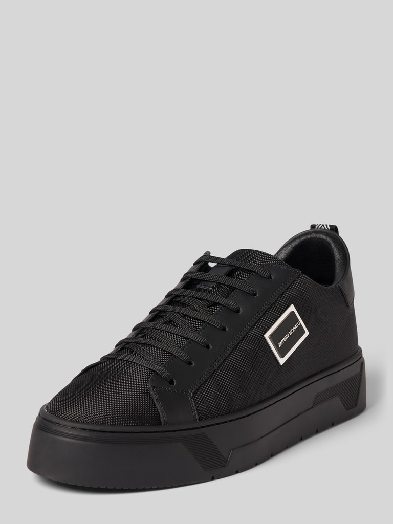 Antony Morato Ledersneaker mit Label-Patch (black) online kaufen