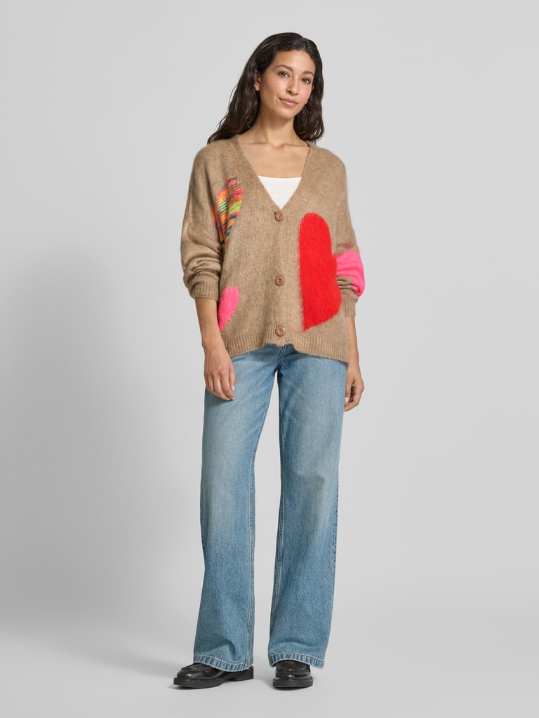 miss goodlife Oversized gebreid jack met knoopsluiting in zand online kopen | P&C