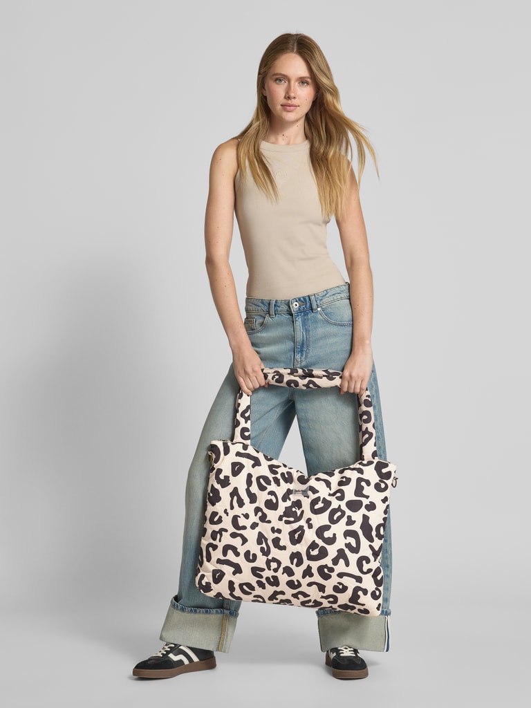 STUDIO NOOS Shopper mit Animal-Print Modell 'Holy Cow Puffy' (ecru ...