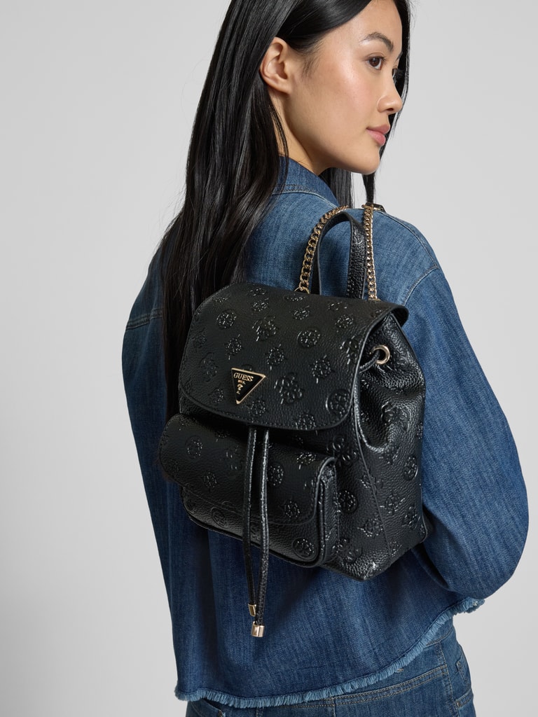 Guess Rugzak met labelapplicatie, model 'CRESIDIA' in zwart online ...