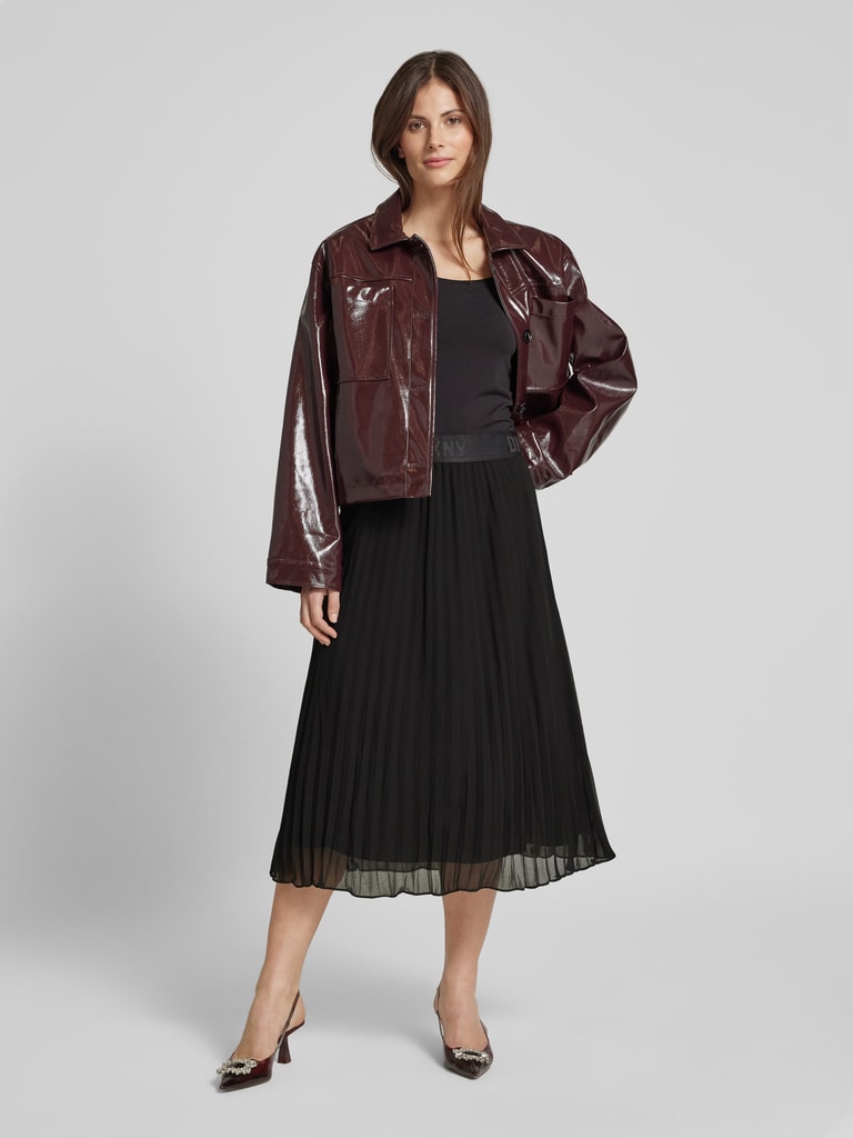 DKNY Midirok met elastische band met label in zwart online kopen | P&C