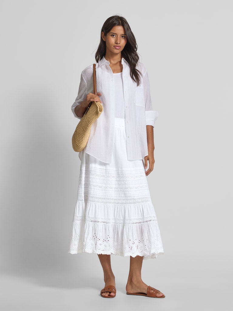 Polo Ralph Lauren Midirok met gehaakt kant, model 'BINCA' in wit online ...