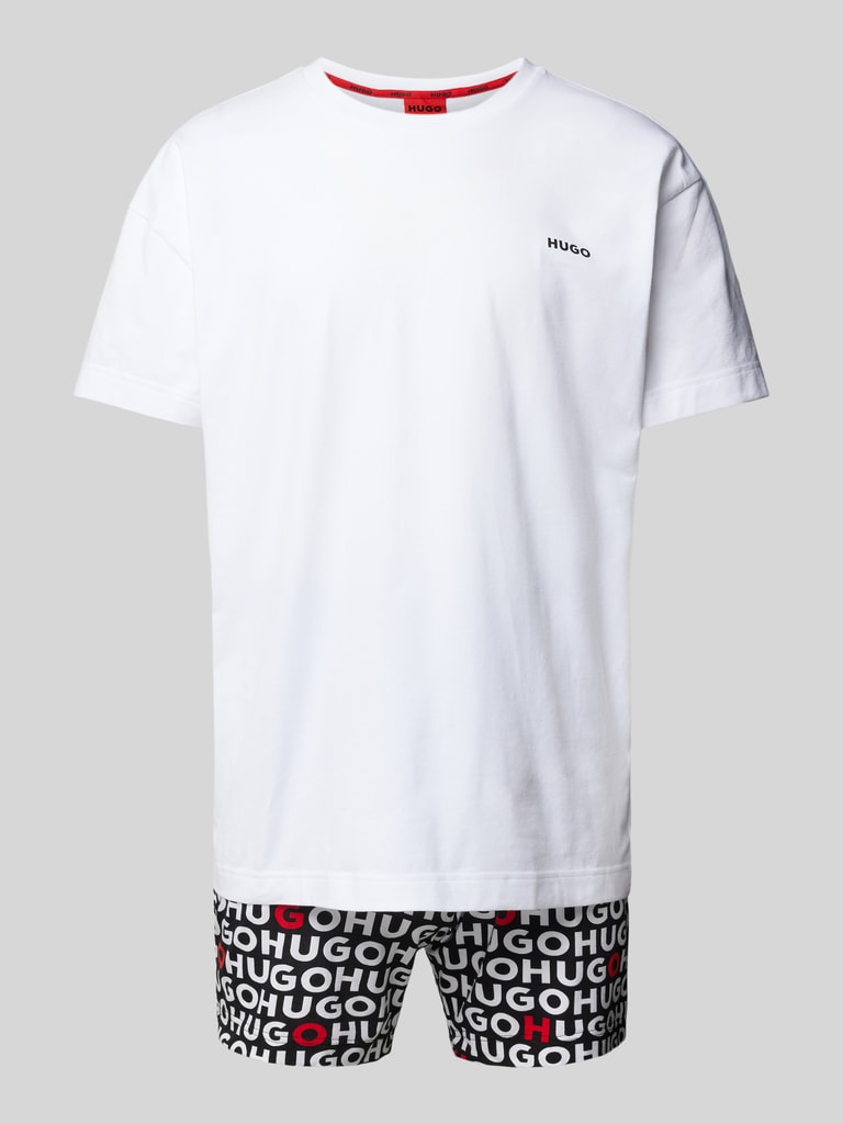 HUGO Pyjama mit Label-Prints Modell 'Tortuga' (black) online kaufen