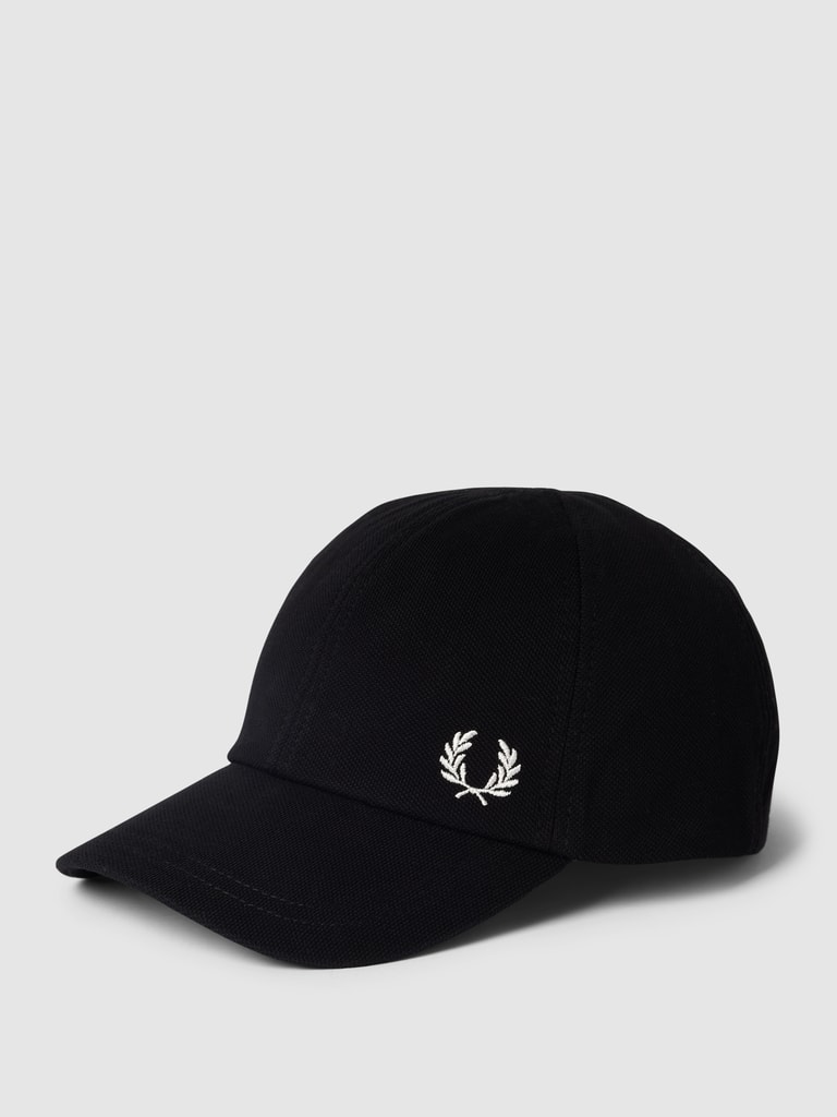 Fred Perry Cap mit Label-Stitching Modell 'Pique' (black) online kaufen