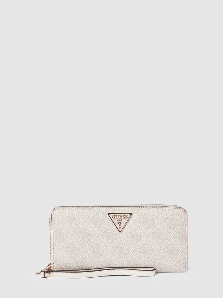 Guess Portemonnee met all-over motief, model 'LAUREL' in lichtgrijs ...