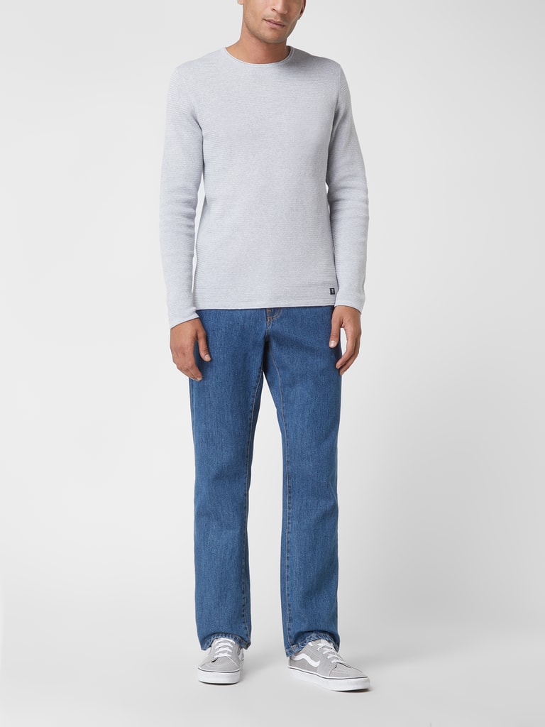 Tom Tailor Denim Pullover aus Baumwolle (mittelgrau melange) online kaufen