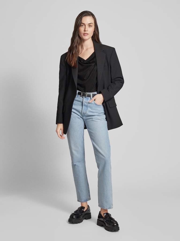 s.Oliver BLACK LABEL Blusenshirt mit Wasserfall-Ausschnitt (black ...