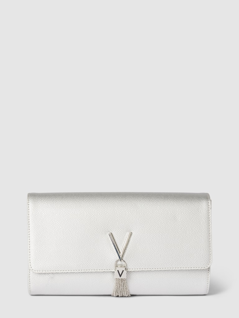 VALENTINO BAGS Clutch mit Label-Applikation Modell 'DIVINA' (silber ...