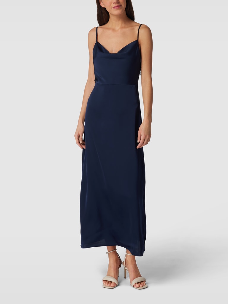 Vila Knielanges Kleid mit Spaghettiträgern Modell 'VIRAVENNA' (marine ...