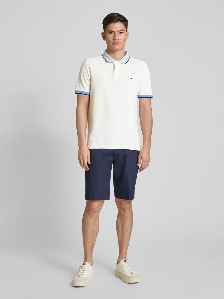 Fynch-Hatton Regular Fit Poloshirt mit Kontrastbesatz (offwhite melange ...