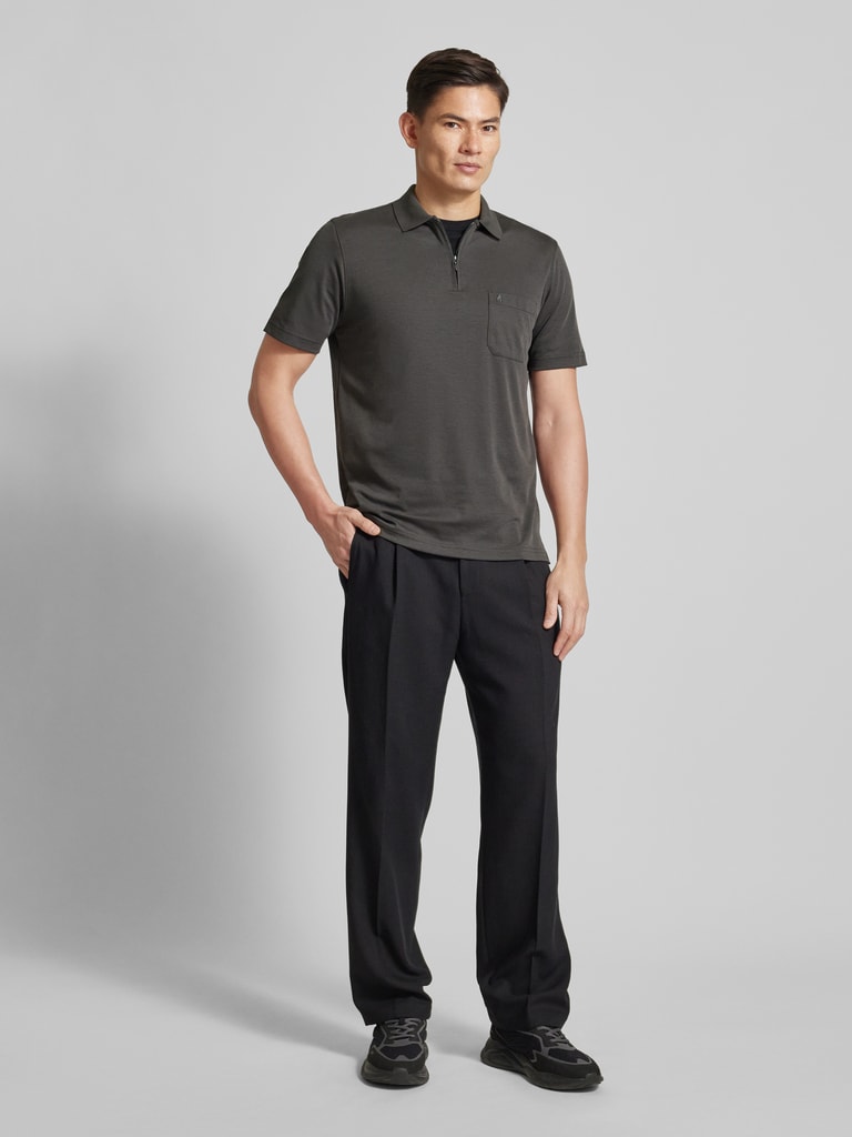 RAGMAN Regular Fit Poloshirt mit Logo-Stitching (anthrazit) online kaufen