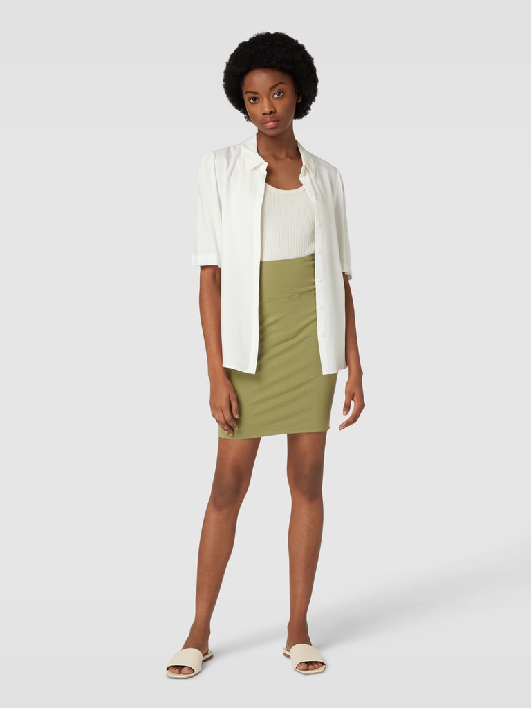 Kaffe Knielange rok met elastische band in lindegroen online kopen | P&C