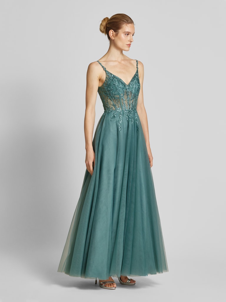 Luxuar Abendkleid mit Strasssteinbesatz (gruen) online kaufen