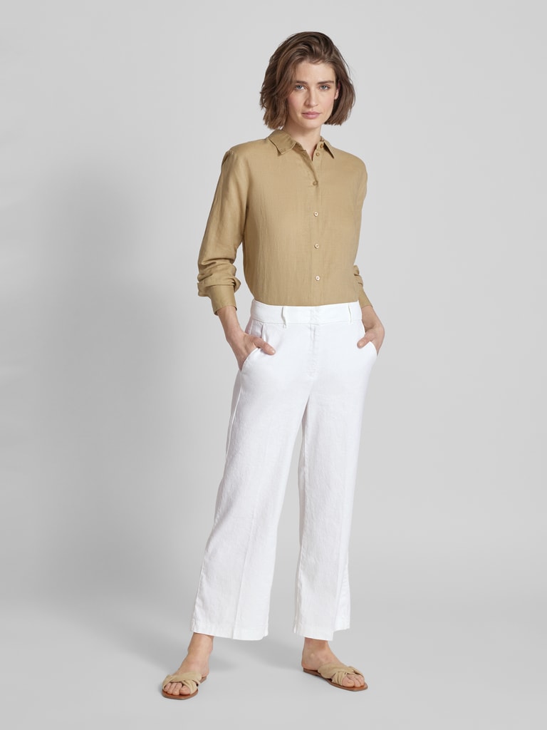 Kup online Cambio Lniane spodnie o kroju regular fit w kant model ...