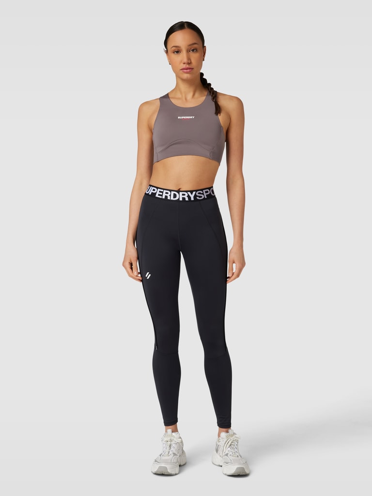 Superdry Sports Sport-BH mit Label-Print (stein) online kaufen