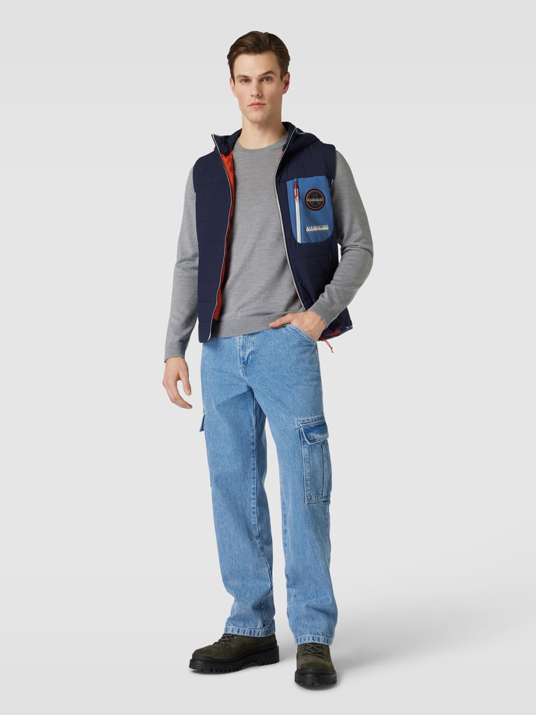 Napapijri Steppweste mit Label-Patch Modell 'HURON' (marine) online kaufen