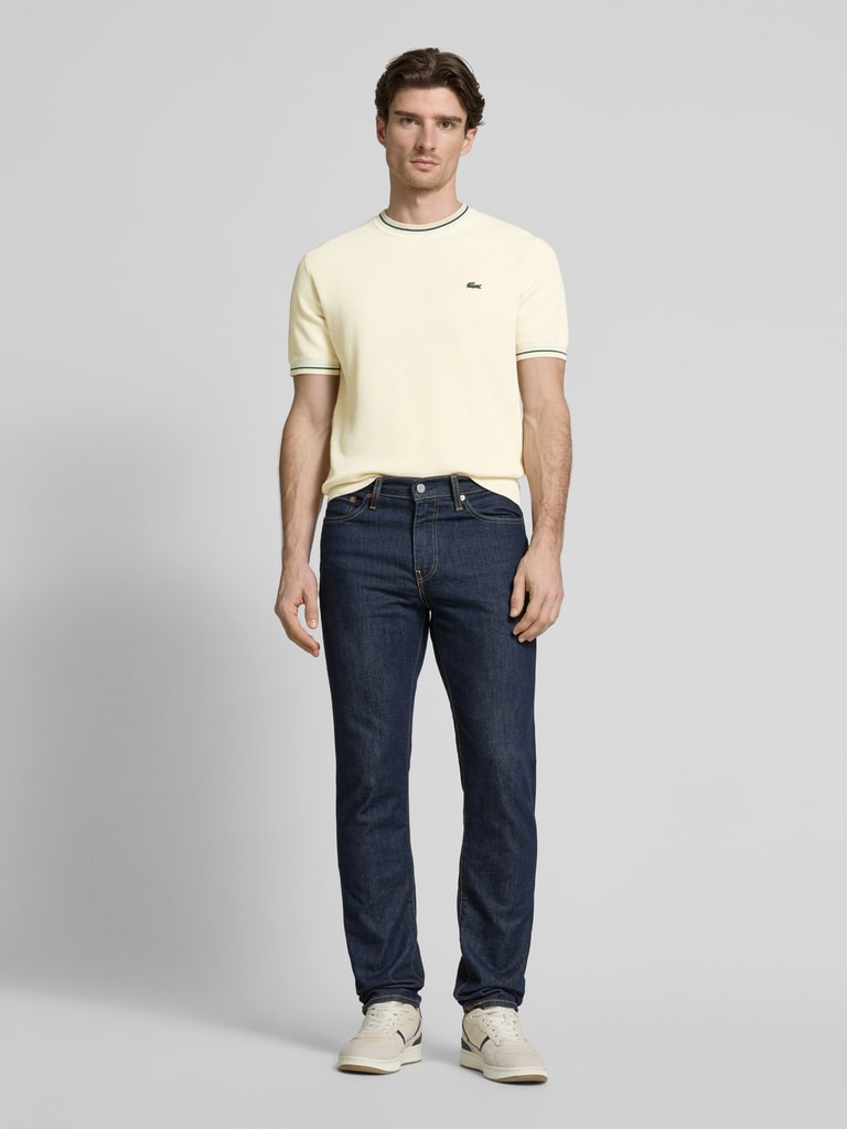 Lacoste T-Shirt mit gerippten Abschlüssen (offwhite) online kaufen