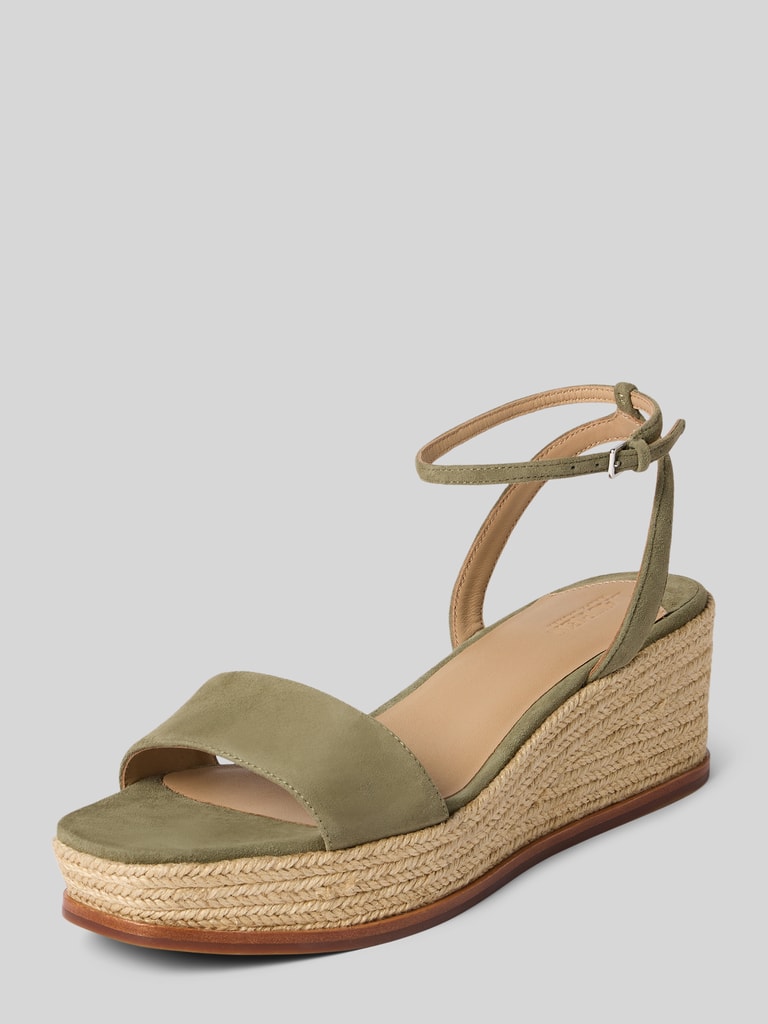 Lauren Ralph Lauren Wedges van leer met logodetail, model 'LEONA' in ...