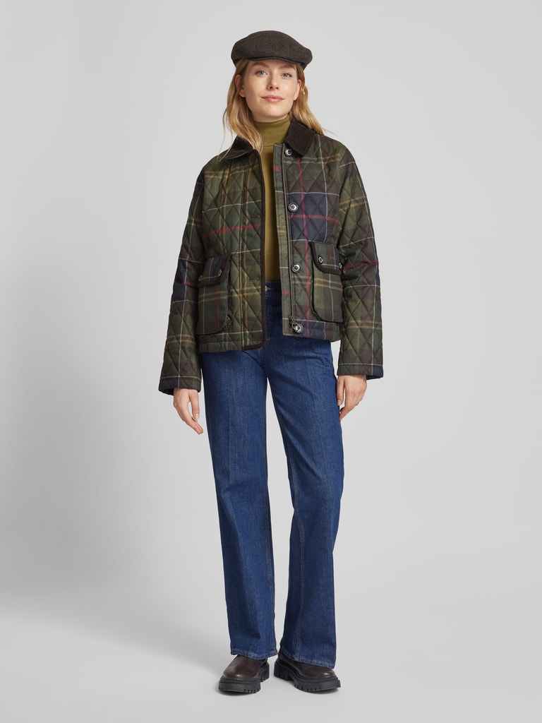 Barbour Jack met platte kraag, model 'LOUDON' in olijfgroen online ...