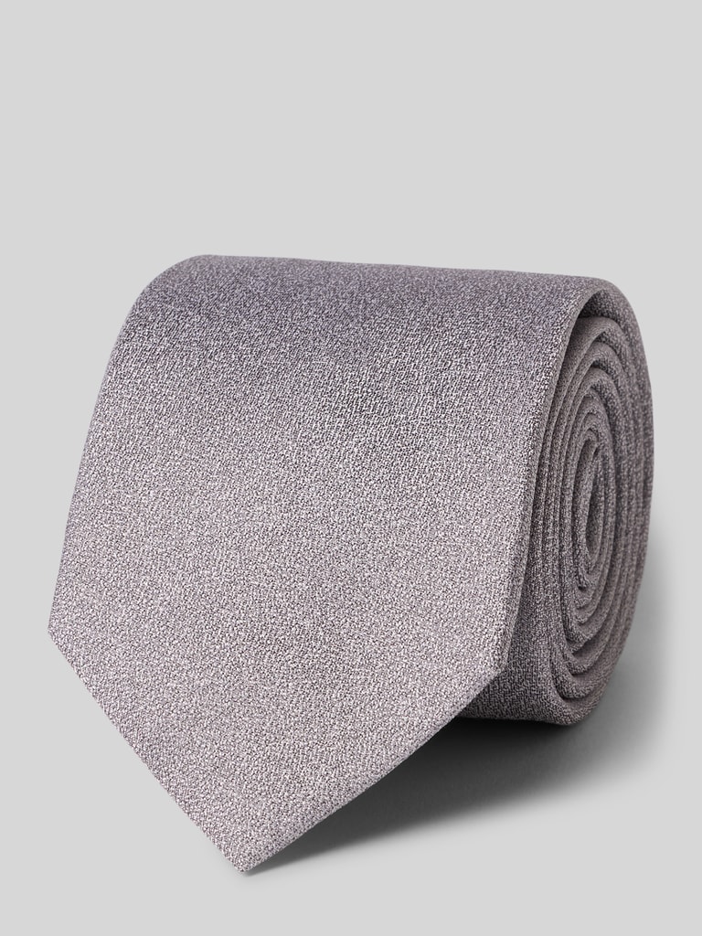 OLYMP Seidenkrawatte aus reiner Seide mit Logo-Patch (6,5 cm) (silber ...