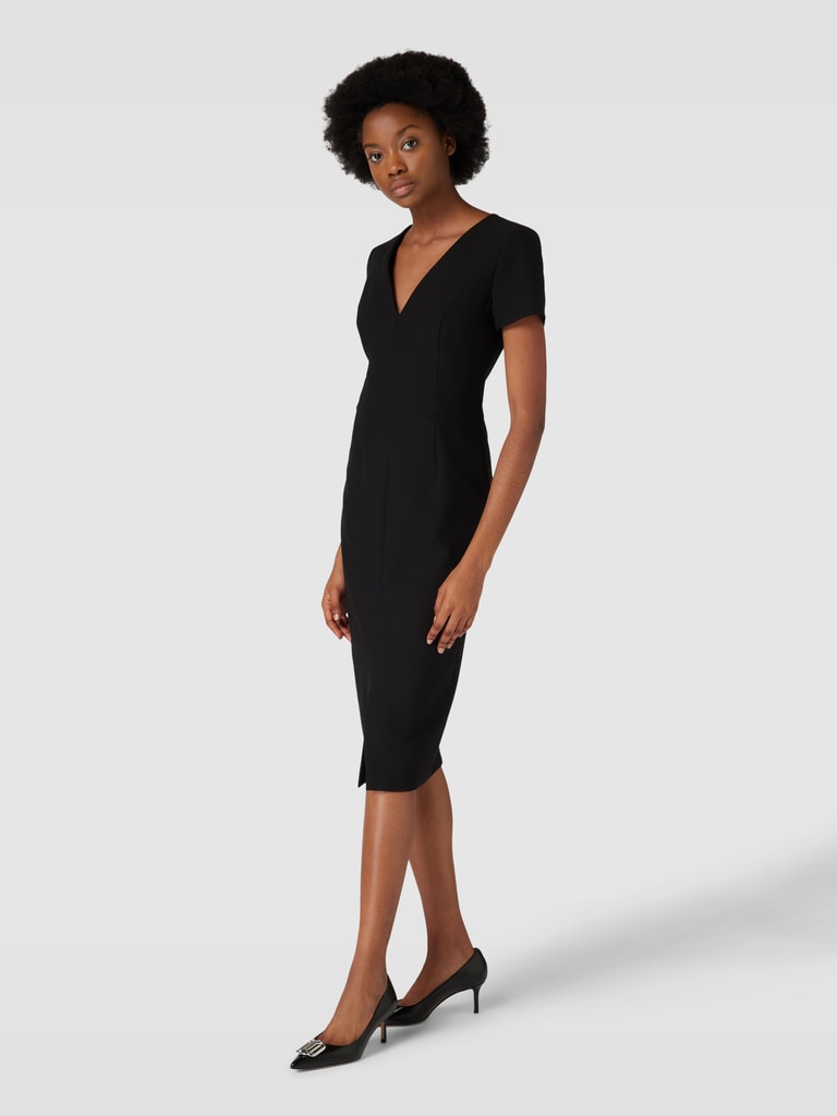 HUGO Midikleid mit V-Ausschnitt Modell 'Kalamara' (black) online kaufen