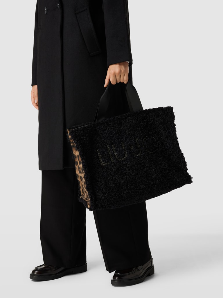Liu Jo White Shopper mit Teddyfell Modell 'NEW PUNKY ATTITUDE' (black ...