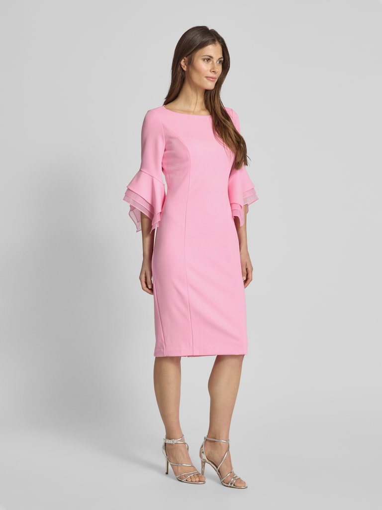 Adrianna Papell Knielanges Cocktailkleid mit Trompetenärmeln (pink) online kaufen
