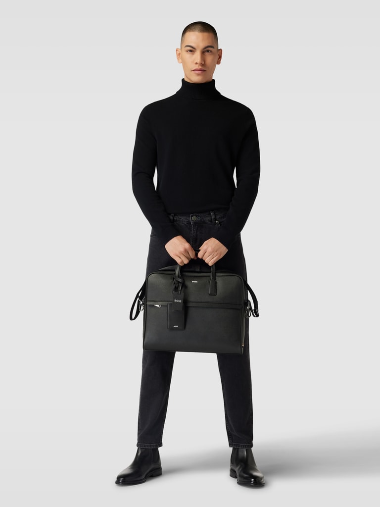 BOSS Zakelijke tas van leer, model 'Zair' in zwart online kopen | P&C