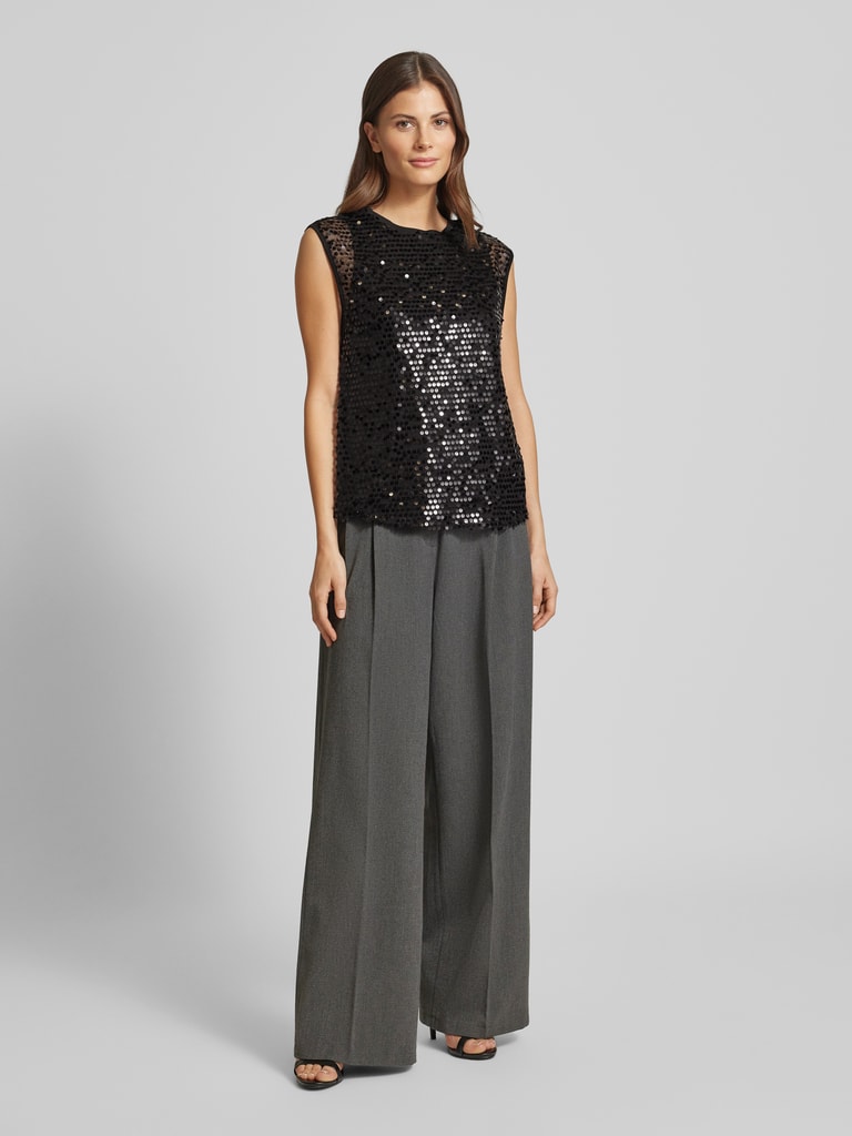 QS Blusentop mit Paillettenbesatz (black) online kaufen