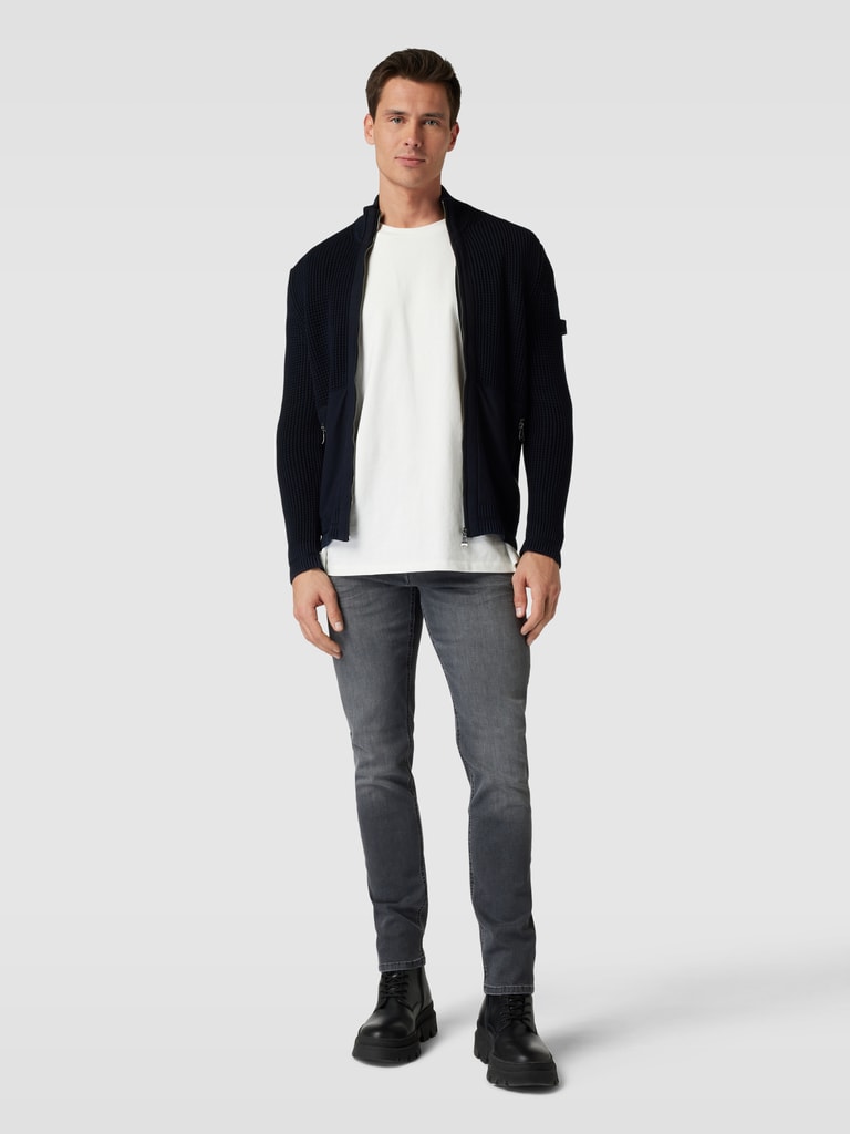 JOOP! Jeans Strickjacke mit Stehkragen Modell 'Hanko' (marine) online ...
