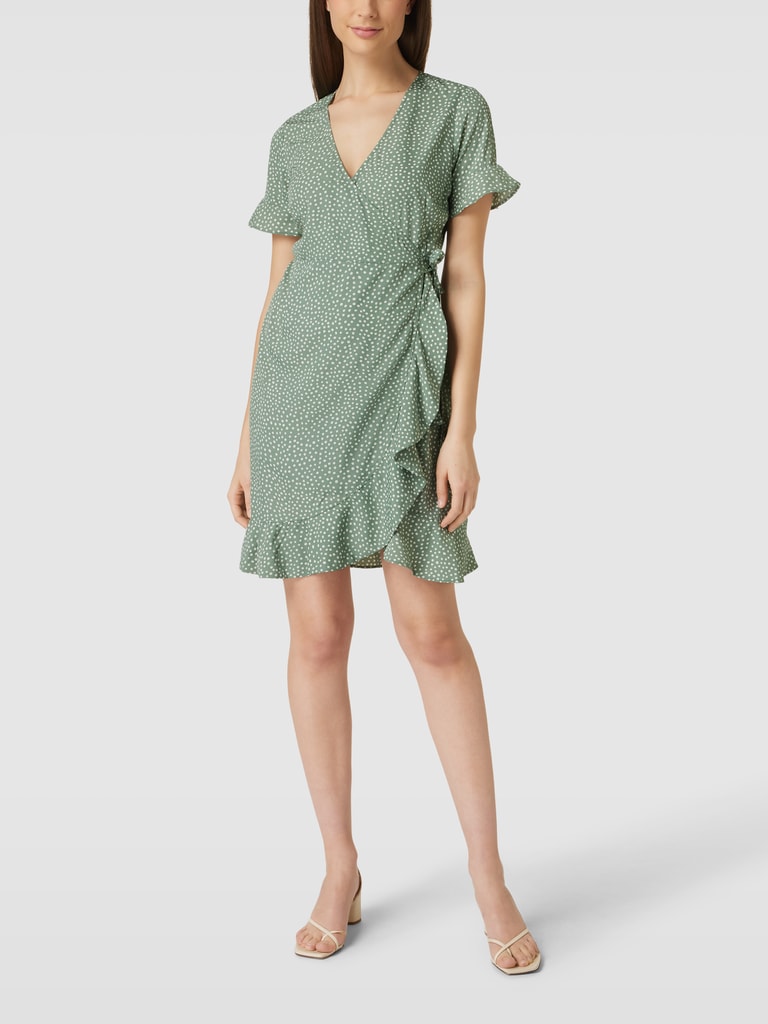 Vero Moda Wikkeljurk met volantmouwen, model 'HENNA' in rietgroen ...