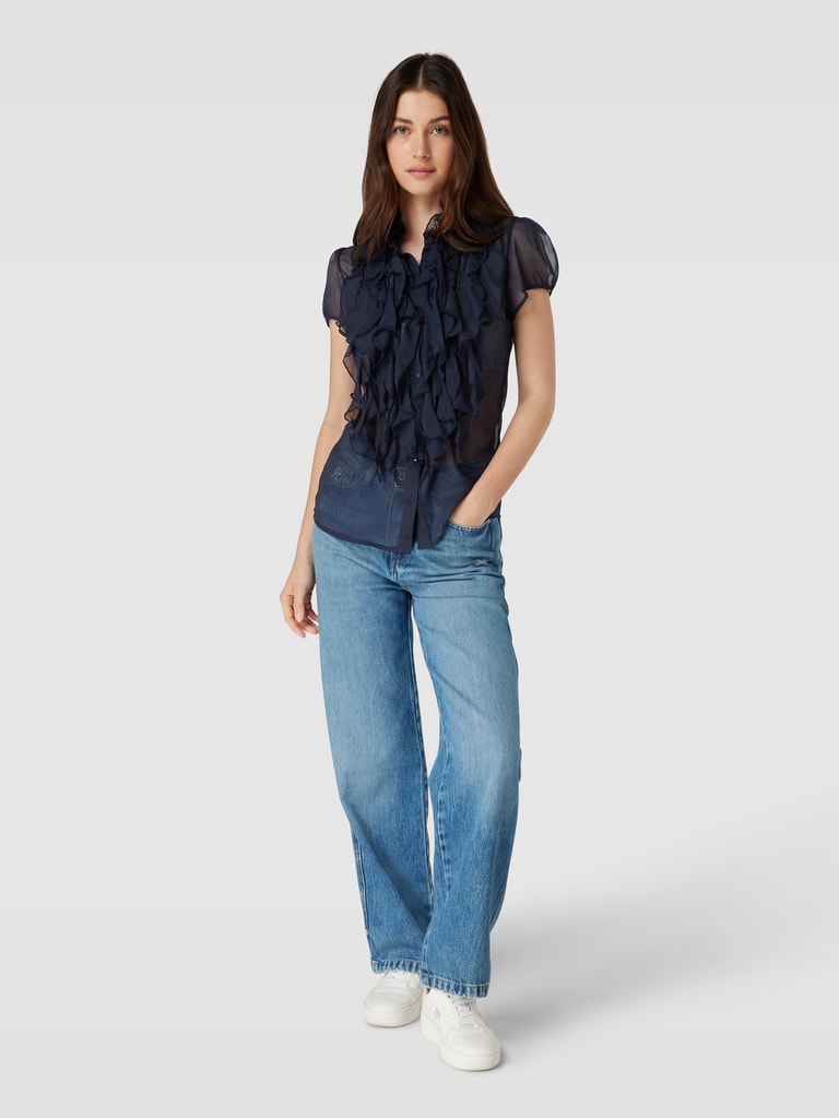 Saint Tropez Bluse mit Allover-Muster Modell 'Lilja' (dunkelblau ...