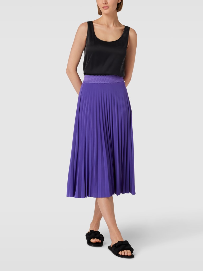 Rich & Royal Midirock mit Label-Applikation (lila) online kaufen