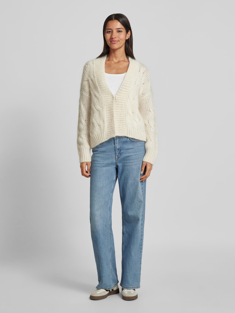 Stefanel Cardigan mit gerippten Abschlüssen (ecru) online kaufen