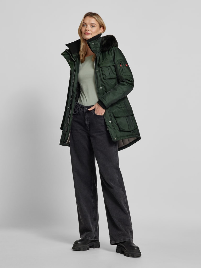 Wellensteyn Shaped fit functioneel jack met opstaande kraag, model 'SCHNEEZAUBER' in donkergroen ...