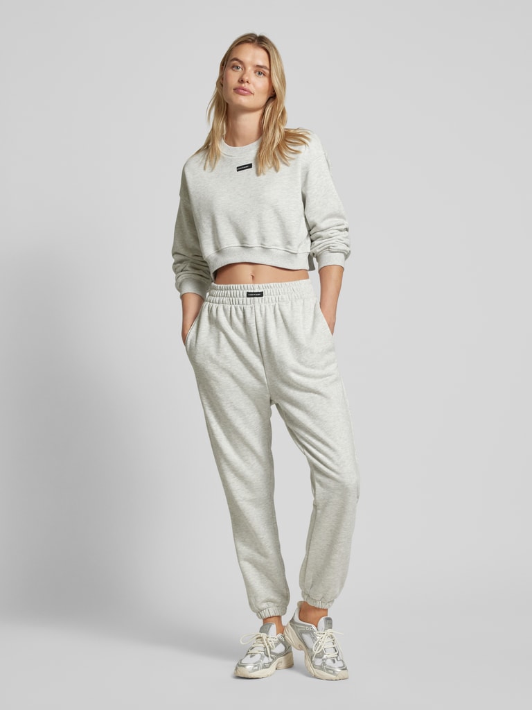 Karo Kauer Regular Fit Sweatpants mit Label-Detail (hellgrau) online kaufen